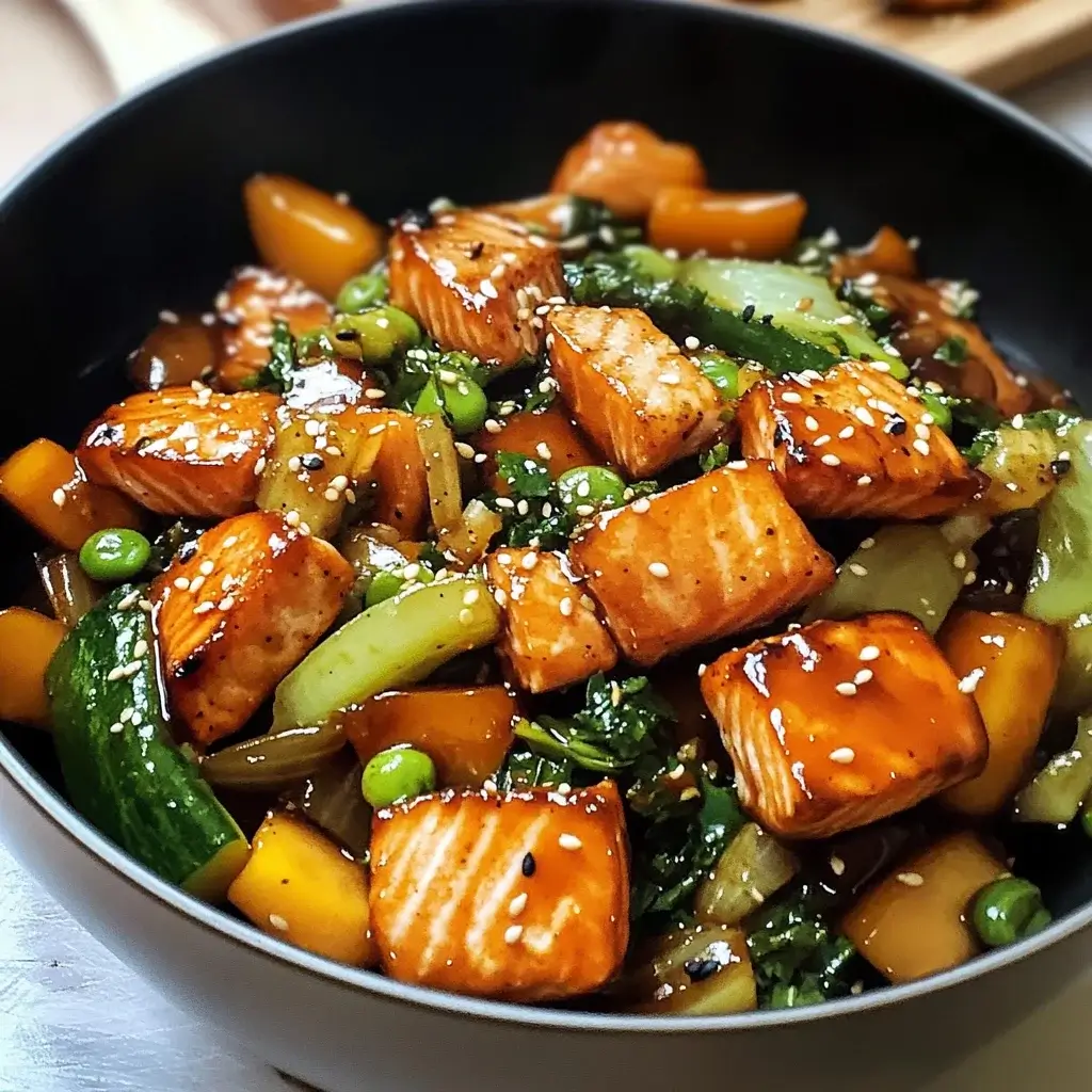 Caramelized Salmon Stir Fry recipe - Home Style Cooks